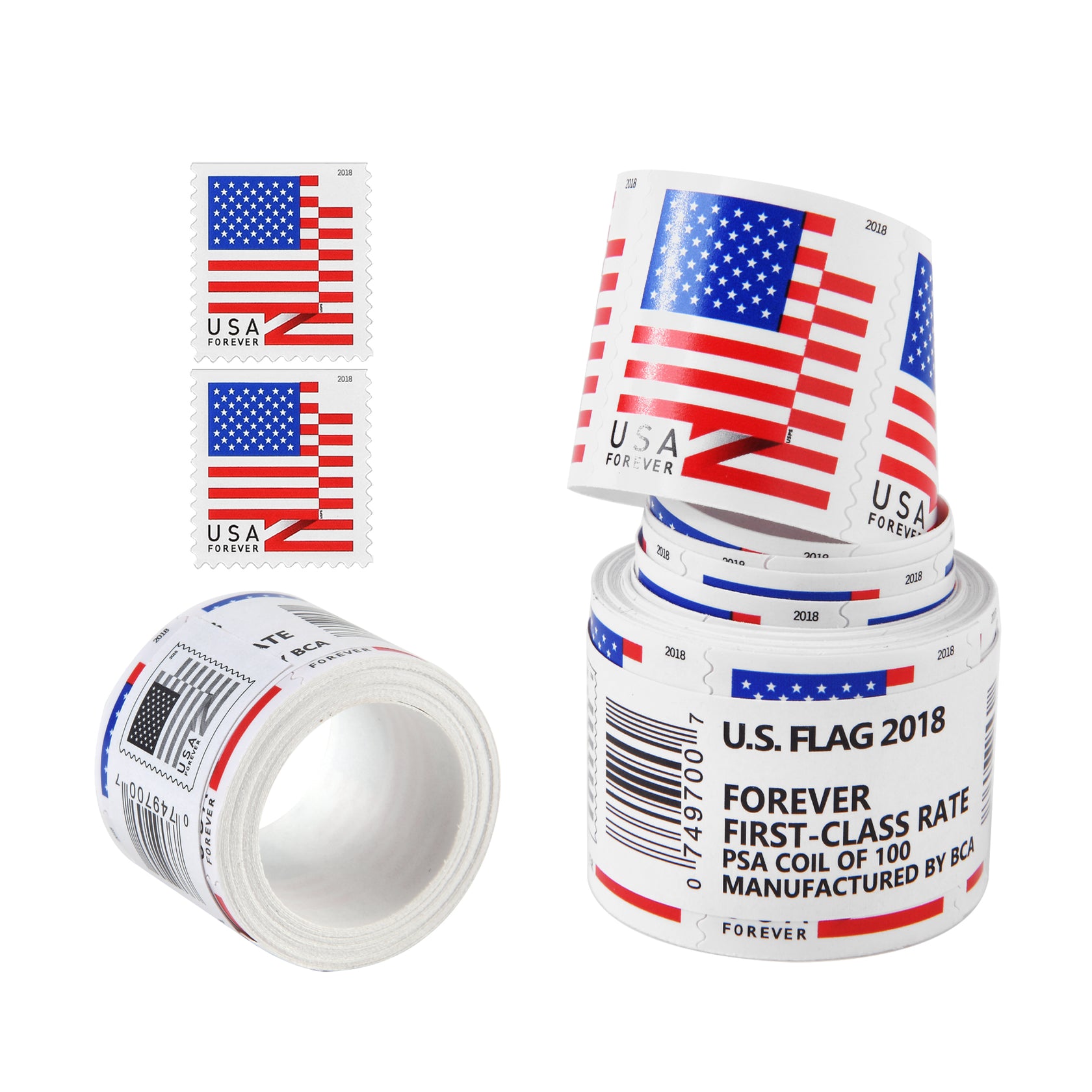 2018 US Flags Forever First Class Postage Stamps – Mailboxes of Flushing