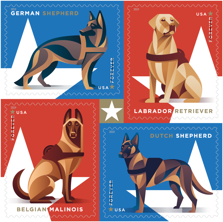 Military Working Dogs Forever First Class Postage Stamps – Mailboxes of ...